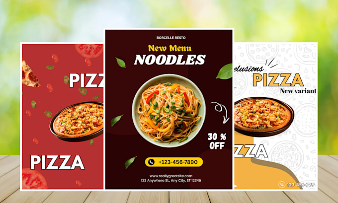Design attractive food poster, food flyer, restaurant menu, social ...