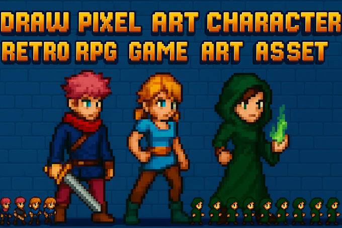 Pixel art 2d character, sprite sheet, lofi game asset 16 bit pixel art ...