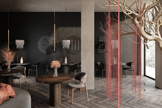 Retail store cgi interior design for restaurant interior,café and kitchen design by Dumabuprad ...