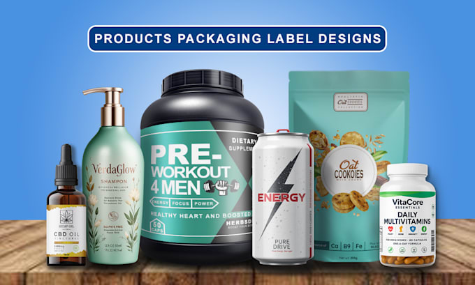 Design custom product label and packaging for your brand with 3d mockup by Uzair_creative | Fiverr