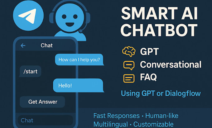 Create a smart ai telegram chatbot using gpt or dialogflow by Enoch ...