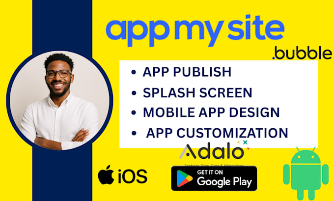 Do app publish mobile app design on adalo, flutterflow, bubble io mvp appmysite by Afeez_az1 ...