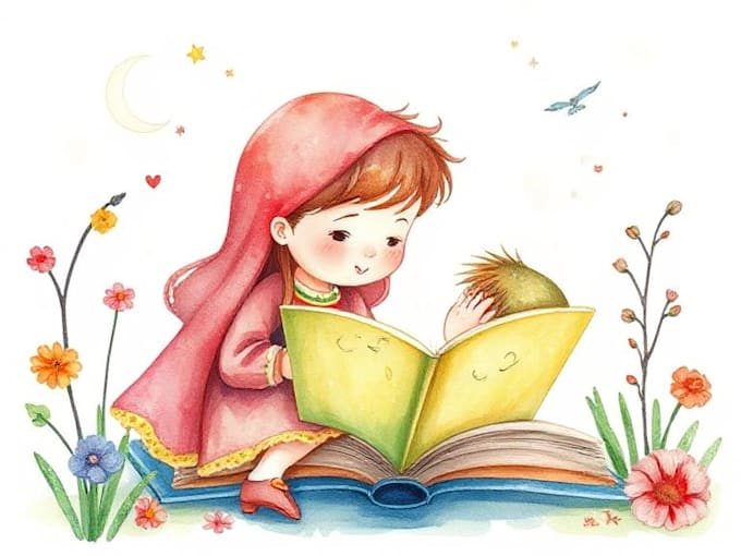 Do children story book illustrations drawing watercolor by ...