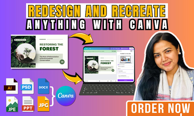 Redesign, recreate, or convert anything in canva by Diptasundori | Fiverr