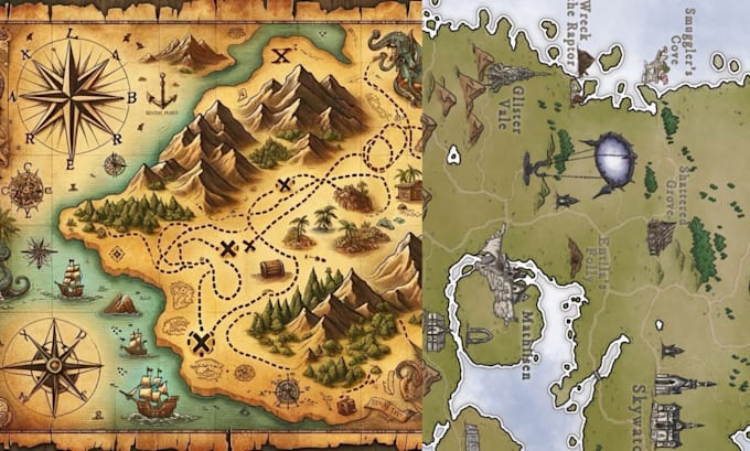 Fantasy map dnd city map country map event map vector and map ...