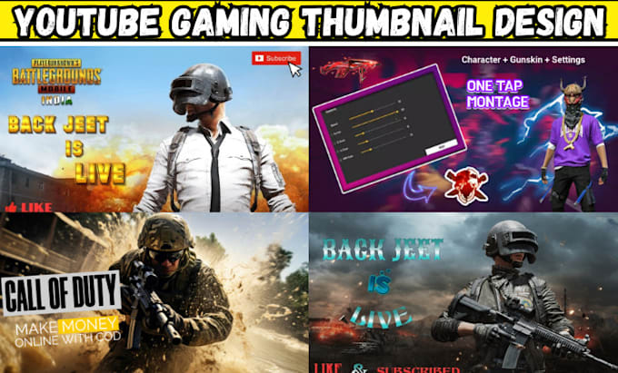 Design youtube gaming thumbnail warzone eye catchy thumbnails by ...