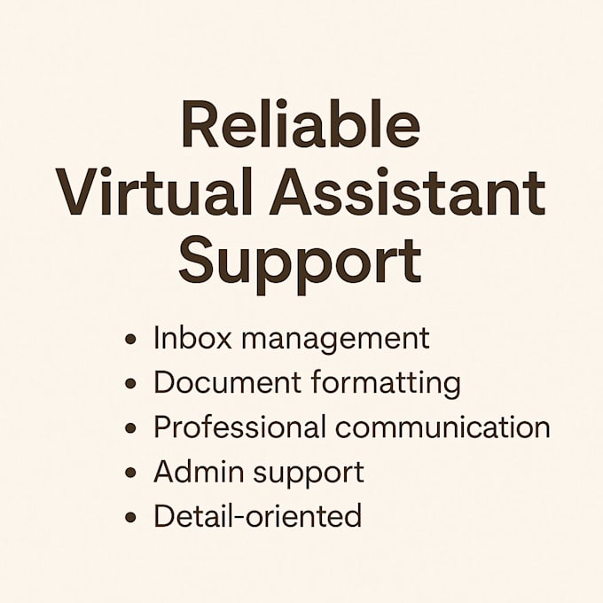 Be your reliable and organized virtual assistant by Shifbacher | Fiverr