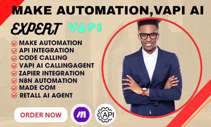 Do make com automation, make automation, make com, made com, n8n vapi ai agent by Max_web002 ...