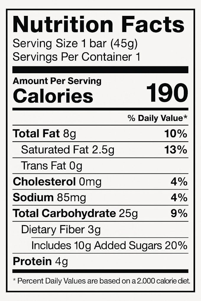Make professional nutrition facts label design for food products by ...