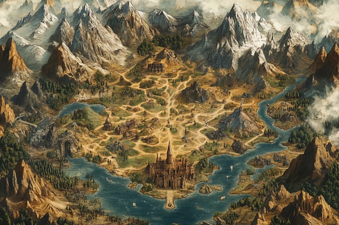 Do a beautiful fantasy map in 4k for you by Teonnie984 | Fiverr