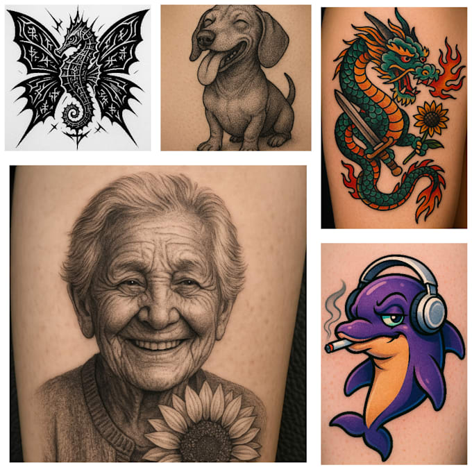 Create custom tattoo designs in any style using ai by Metarichi | Fiverr