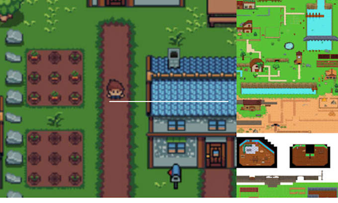 Do top down pixel tileset rpg game art background asset tile map sprite sheet by Jamesjoshua1111 ...