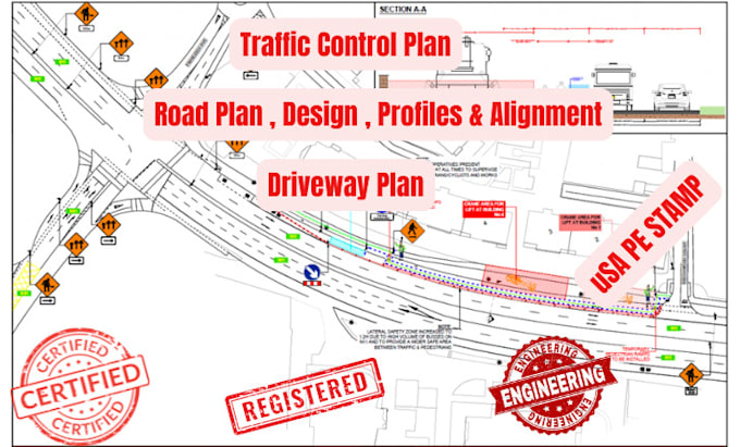 Design traffic control plan , parking lot , road plan driveway plan by ...