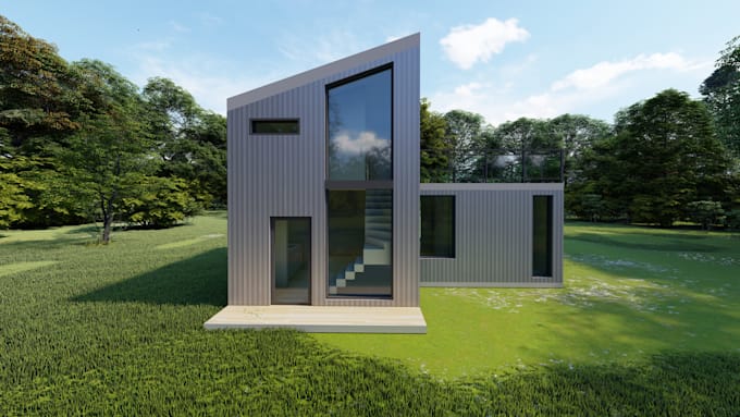 3d modeling and render cabin, cottage, tiny house architecture by Asif_architect9 | Fiverr