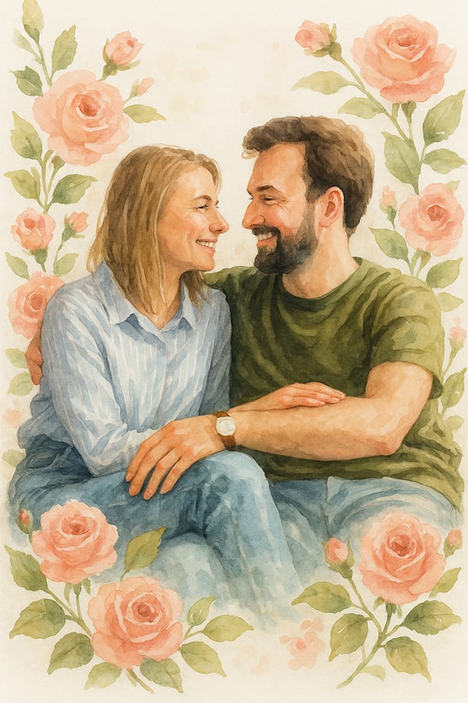 Design watercolour portraits for any photo by Jeff_strongman | Fiverr