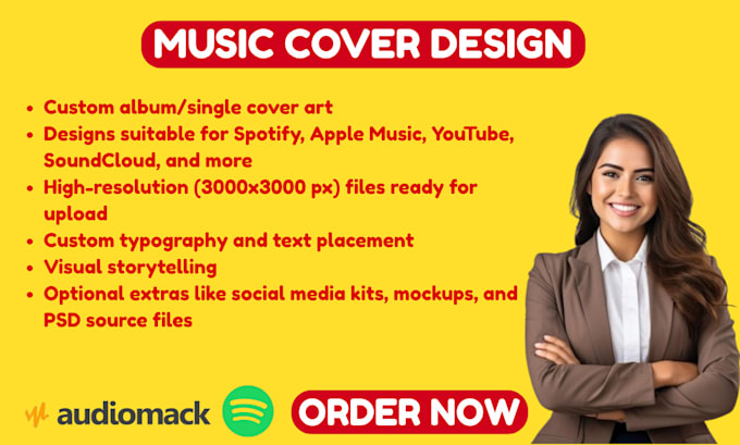 Design unique music cover art for single or album spotify and apple ...