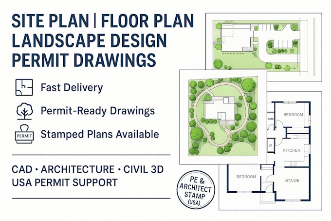 Craft stunning 2d site plans, plot maps and city permit drawings for ...