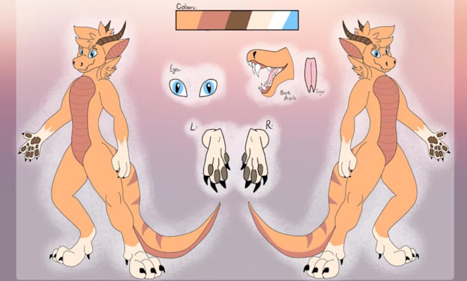 Draw your furry refsheet, furry anthro, furry oc, and furry reference sheet by Jamescolren | Fiverr