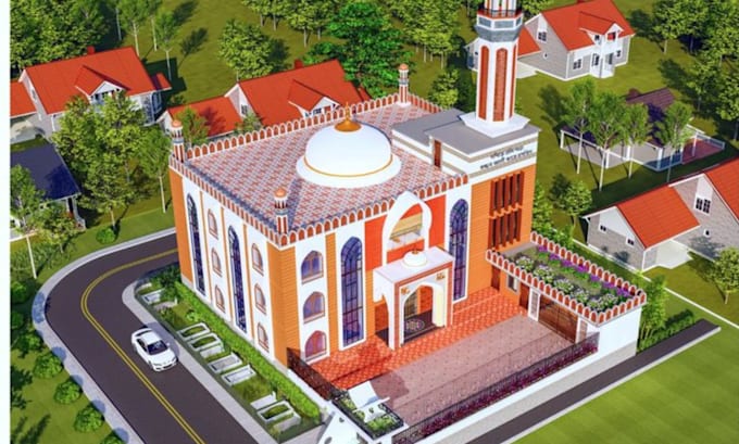 Mosque architecture with islamic style and functional floor plan by ...