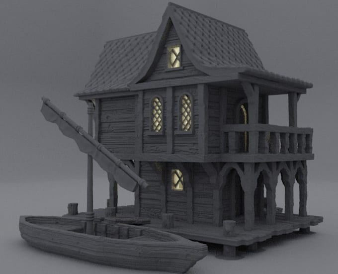 Sculpt 3d rpg terrain, props,miniature building, dnd, fantasy house, 3d ...