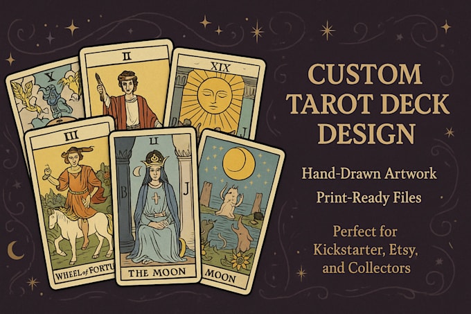 Design a custom tarot card deck with original illustrations and print ...