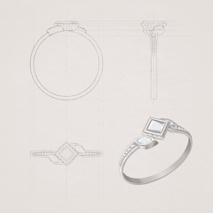 Design and draw stunning jewelry sketch by Diana_bzrz | Fiverr