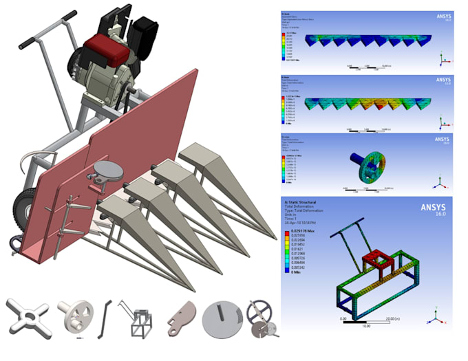 Design 3d mechanical assemblies and parts and perform detailed analysis ...