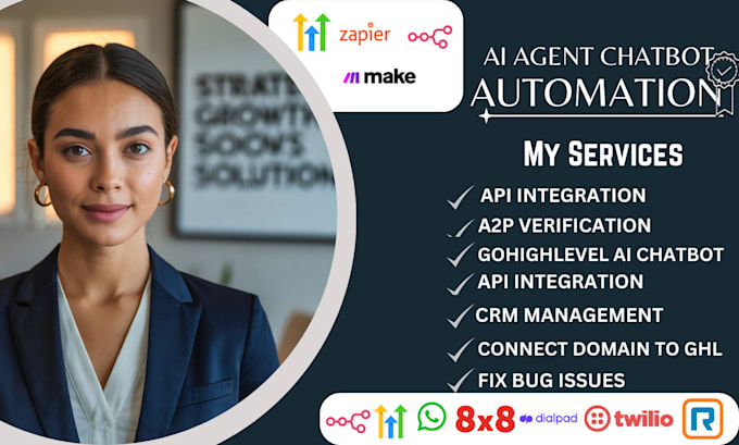 Do zapier, make com, n8n ai agent mcp, gpt automation, ghl integration by Praise_aibot | Fiverr