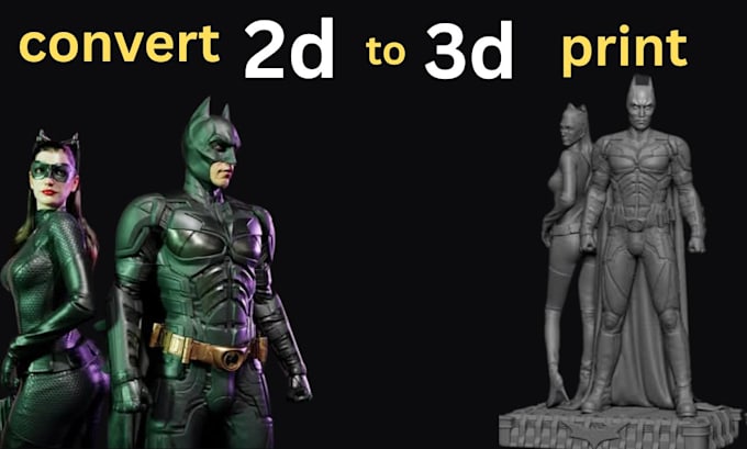 Convert 2d to 3d printable custom model 2d image to 3d print 3d ...