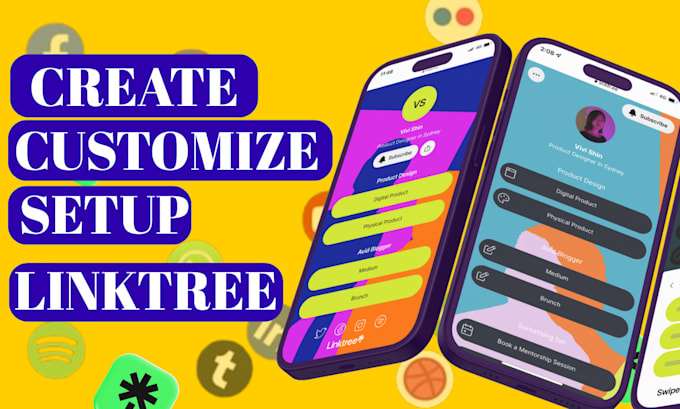 Setup linktree landing page bio link beacons for social media by Leon_jane | Fiverr