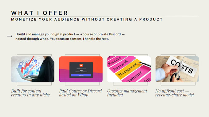 Build and manage your whop course or discord for content monetization ...