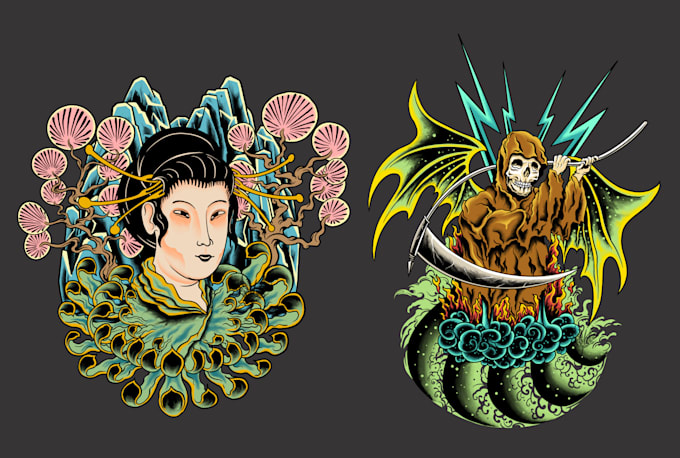 Draw custom illustration for merch, brand or band by Nalter | Fiverr