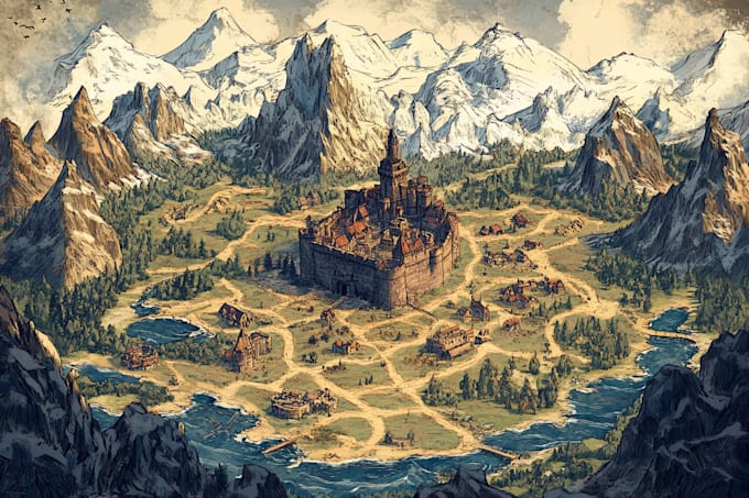 Create a professional fantasy map for you by Heleenaok | Fiverr