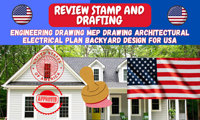 Stamp architectural electrical floor plan mep drawing backyard landscape design by Archy_s | Fiverr