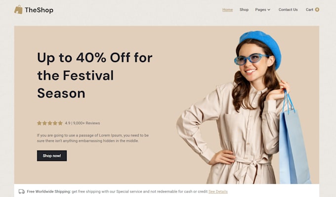 Design a modern fashion store website clothing store ecommerce shopify ...