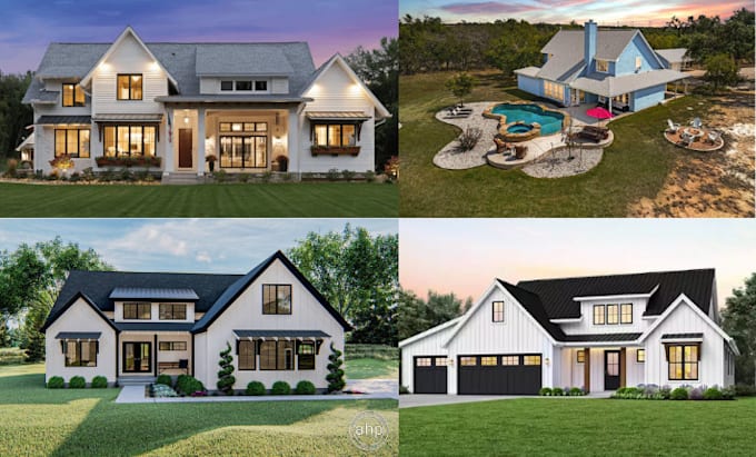 Design farmhouse plan ,2d site plan, 3d landscape rendering ...