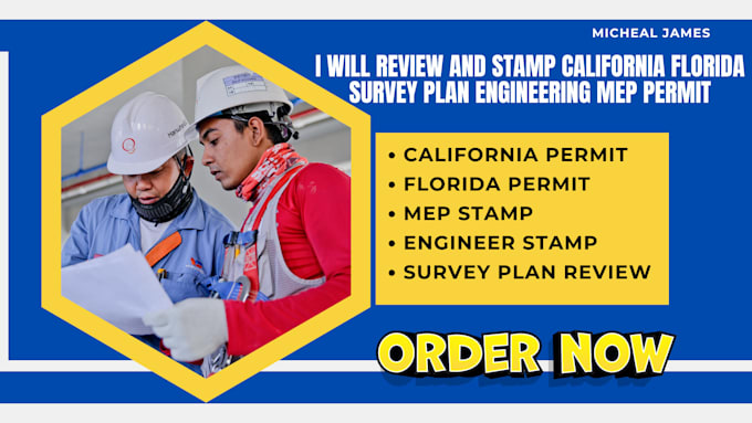 Review and stamp, mep permit, survey plan, california florida texas by ...