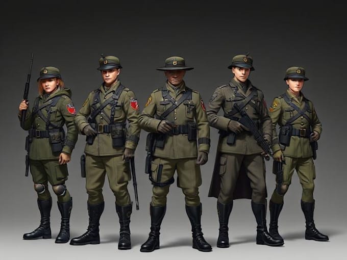 Draw detailed military characters for you by Estiobinson | Fiverr