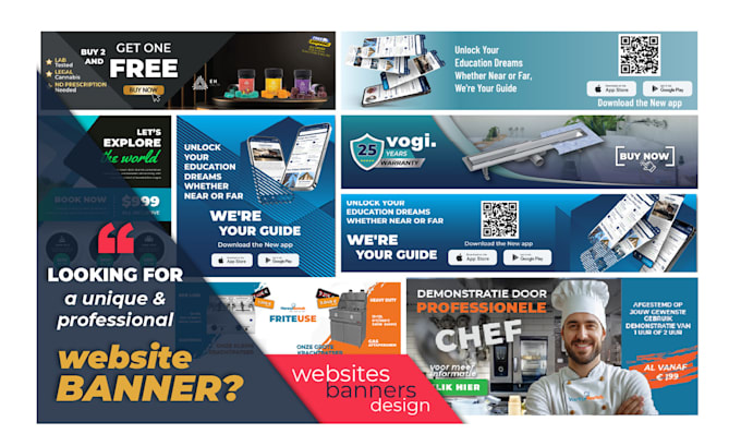 Design professional website banners that convert by Znortr | Fiverr