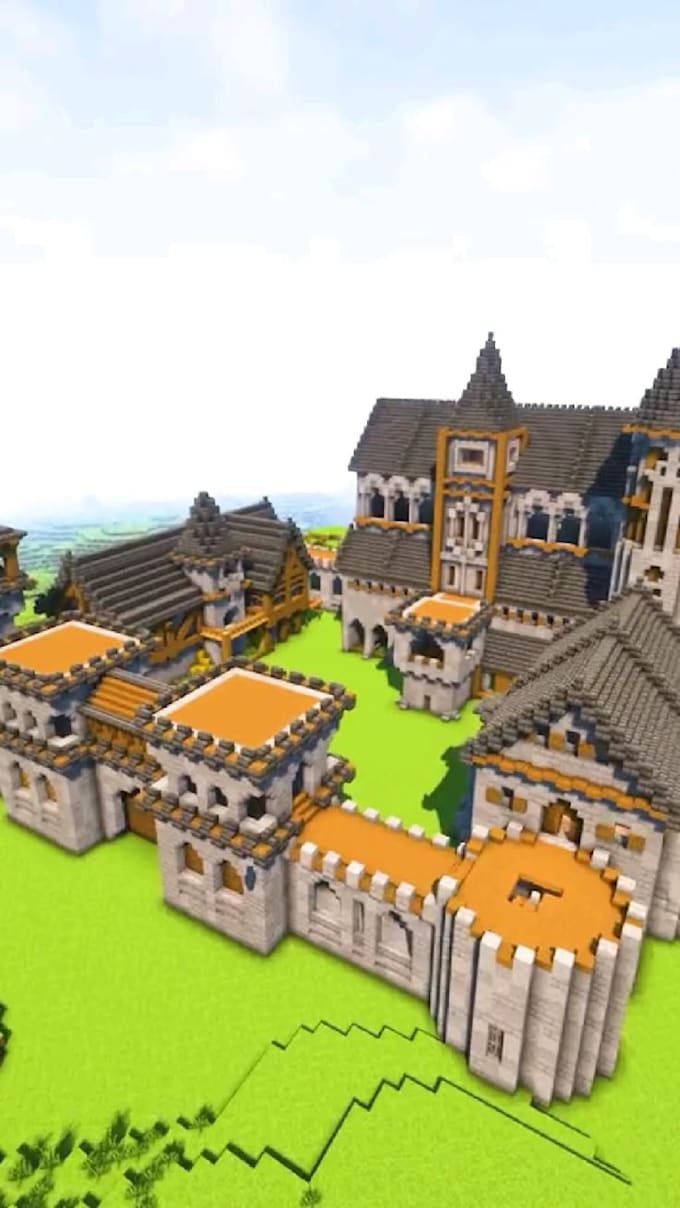 Custom minecraft build, spawn, house village minecraft castle hub warp ...