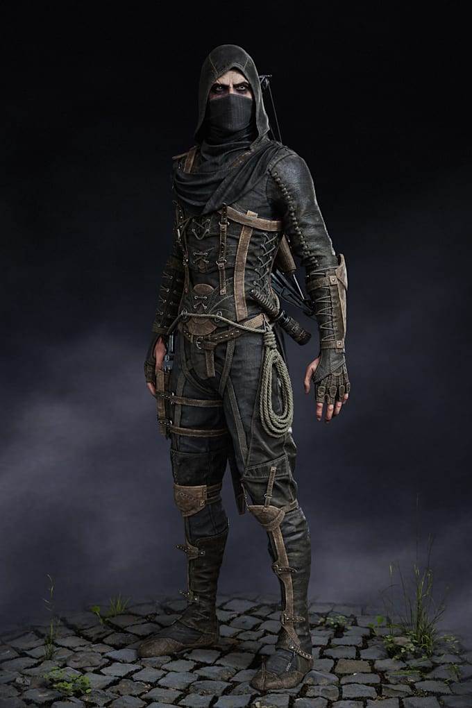 Detail 3d game character, avatar, 3d assets, ue5 control rig, texture ...