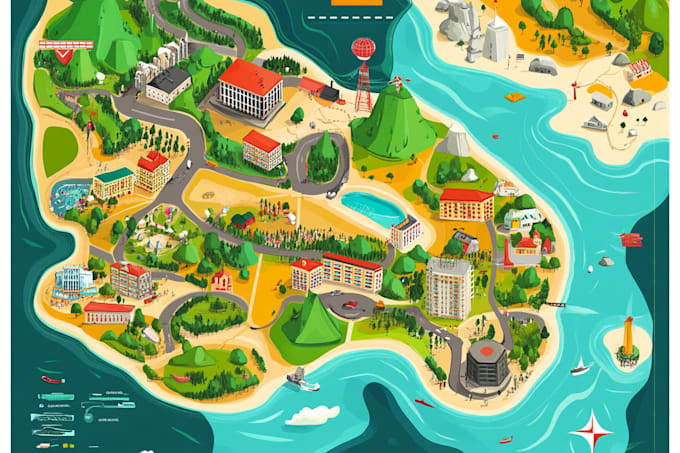 Draw vector map or isometric map in illustrator by Brandistaker | Fiverr