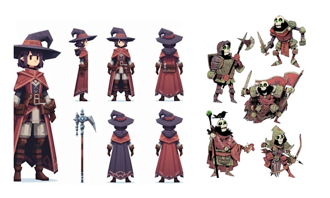 Draw retro pixel game art 2d animation 2d sprite sheet retro pixel art ...