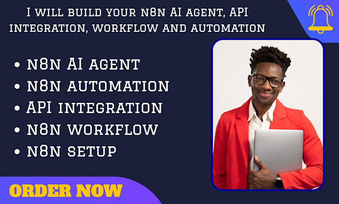 Build your n8n ai agent, api integration, workflow and automation by Gift_we | Fiverr