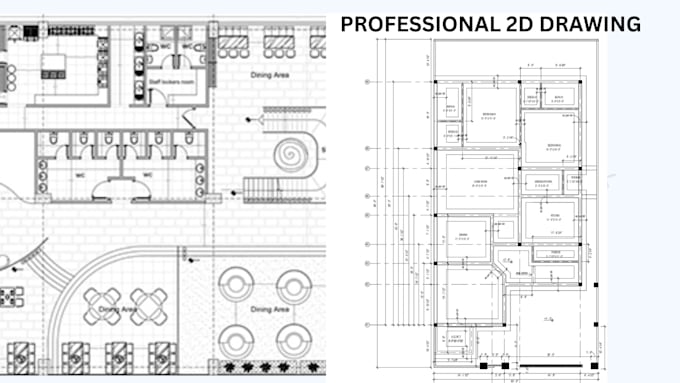 Create 2d floor plan, city permit layout, site plan for office ...