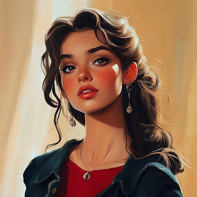 Create portrait in semi realism disney cartoon style by Bagazorig | Fiverr