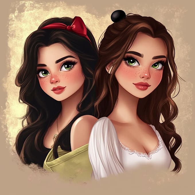Draw you a beautiful portrait in disney cartoon style by Bagazorig | Fiverr