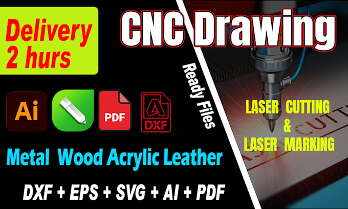 Do industrial cnc drawing, dxf file for cnc laser cutting,engraving ...
