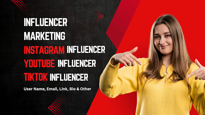 Find instagram tiktok and youtube influencer list by Creativeidea774 ...