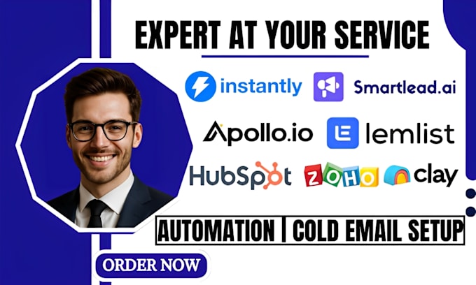 Setup ai cold email automation with instantly smartlead lemlist clay com expert by Tim_vibe | Fiverr